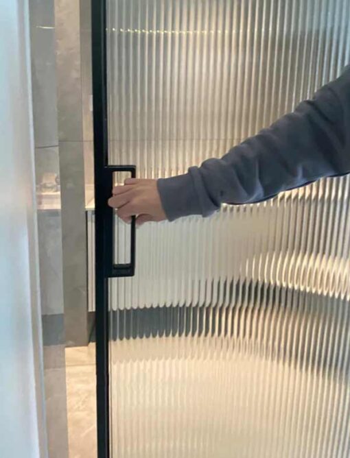 Premium top hung narrow reeded glass soft-stop sliding door - NOVA INTERIOR